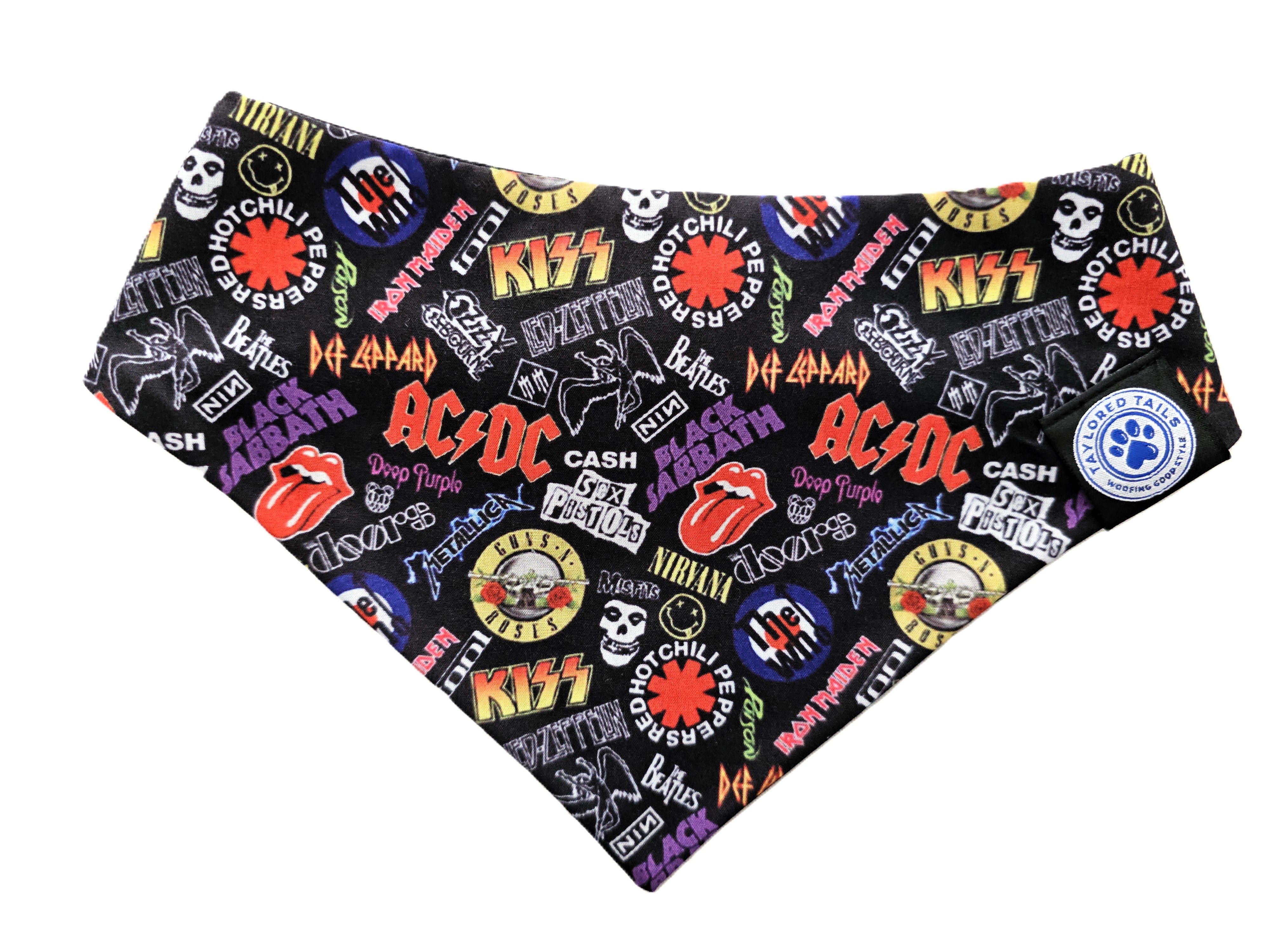 Rock Bands Dog Bandana – Taylored Tails